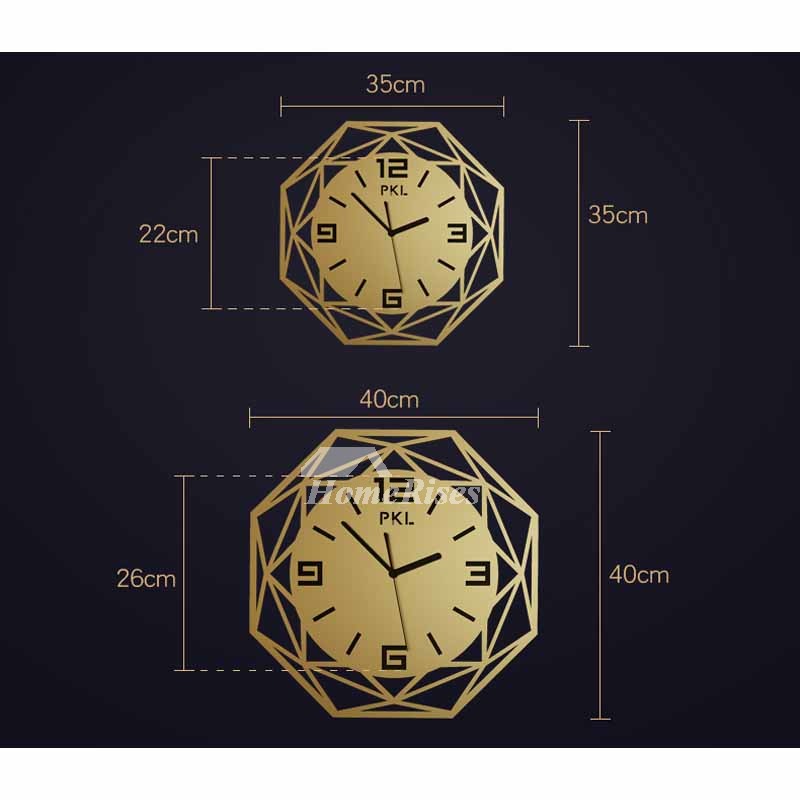 Stainless Steel Wall Clock Large SUS304 Simple Creative Champagne