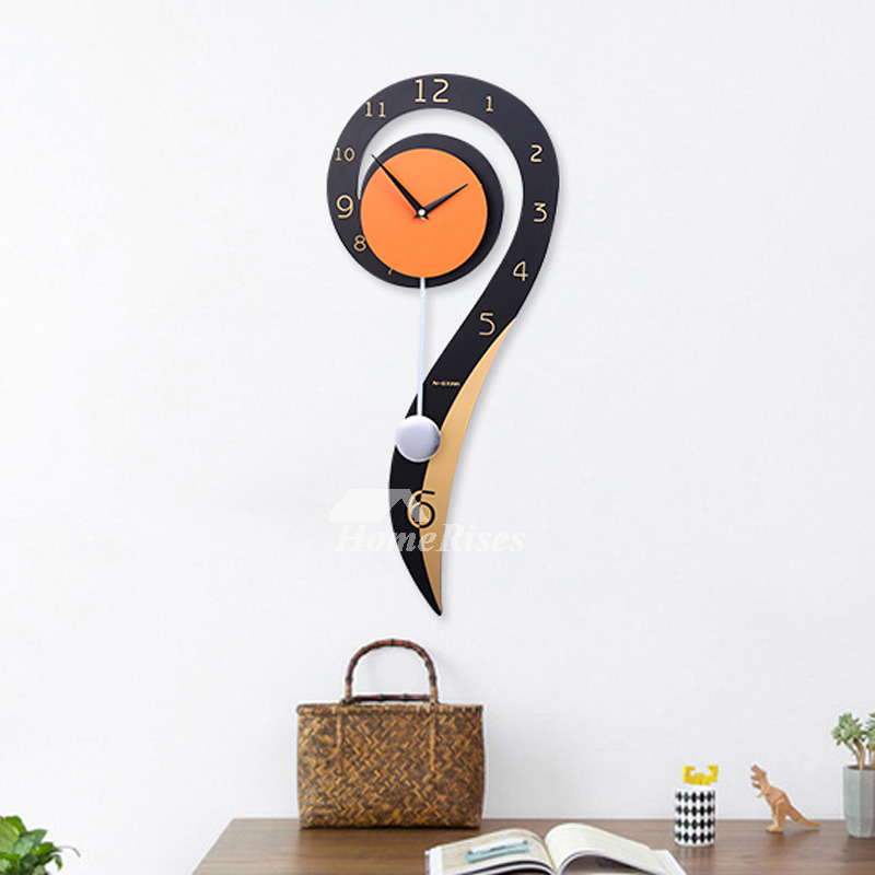 Pendulum Wall Clock Personalized Wooden Decorative Modern Silent