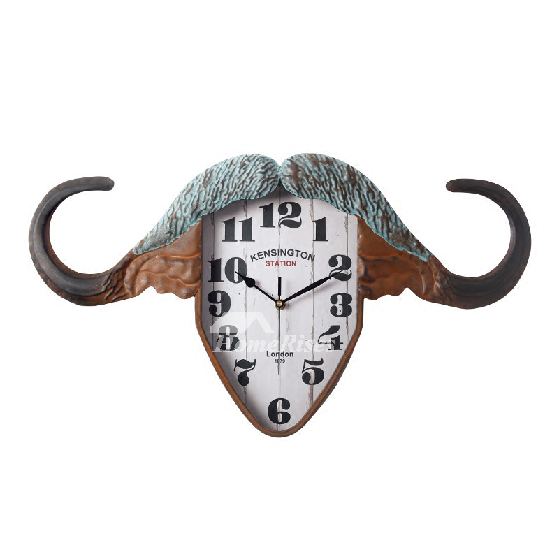 Cattle Decorative Wall Clocks Farmhouse Unique Big Metal Silent Country
