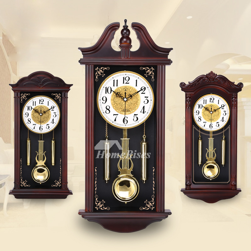 Antique Large Wall Clocks Decorative Pendulum Wooden Silent Brown