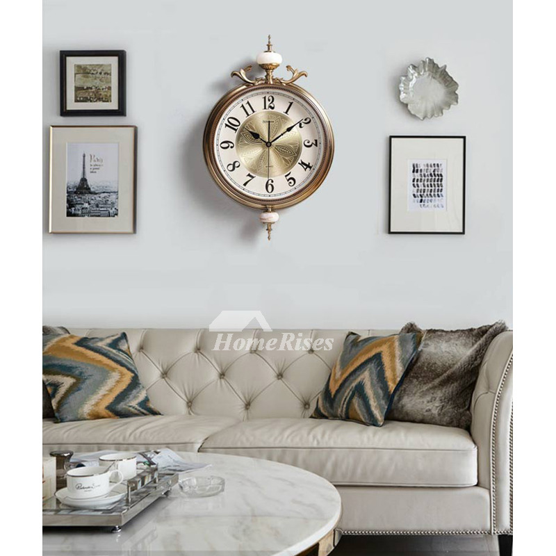 Metal Wall Clock Modern Decorative Luxury Gold Silent Bedroom