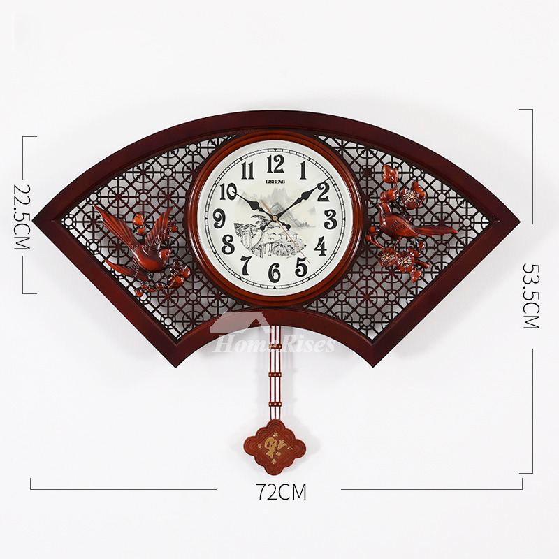 Antique Large Decorative Wall Clocks Unique Wooden Silent Living Room