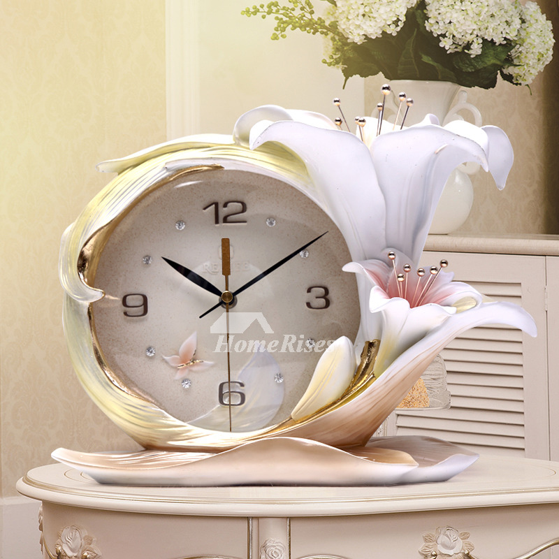 Creative Table Clock Stereo Watch Flower Decoration Modern Fashion