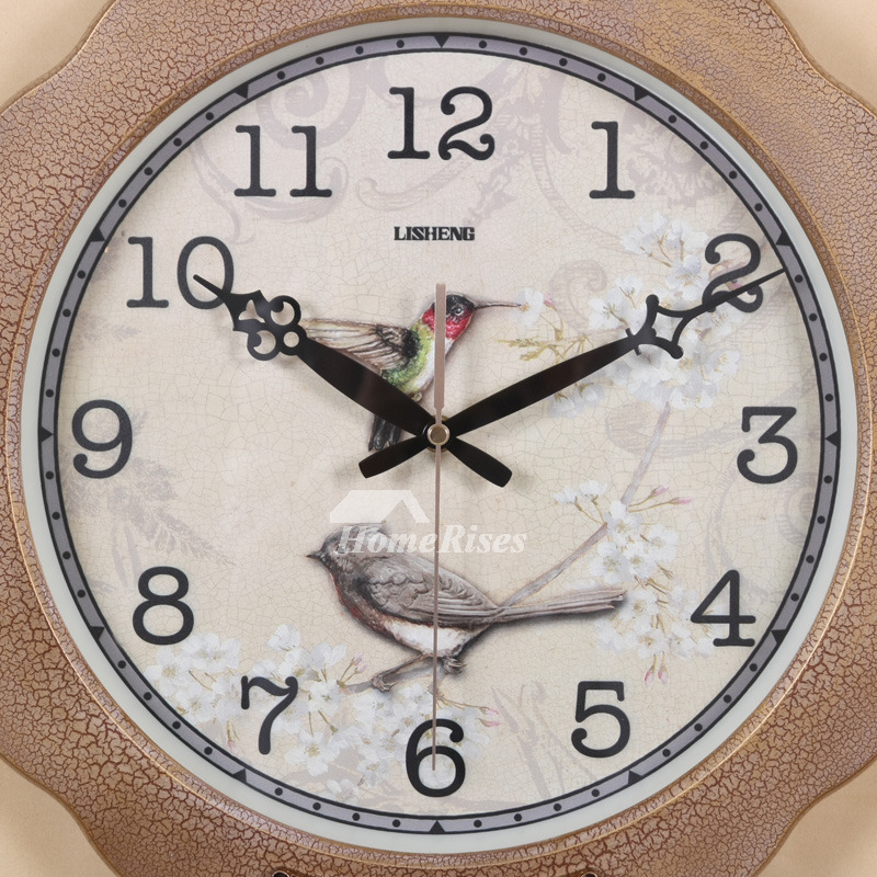 Art Wall Clock Creative Mute Chinese Style Lute Bedroom Quartz Clock