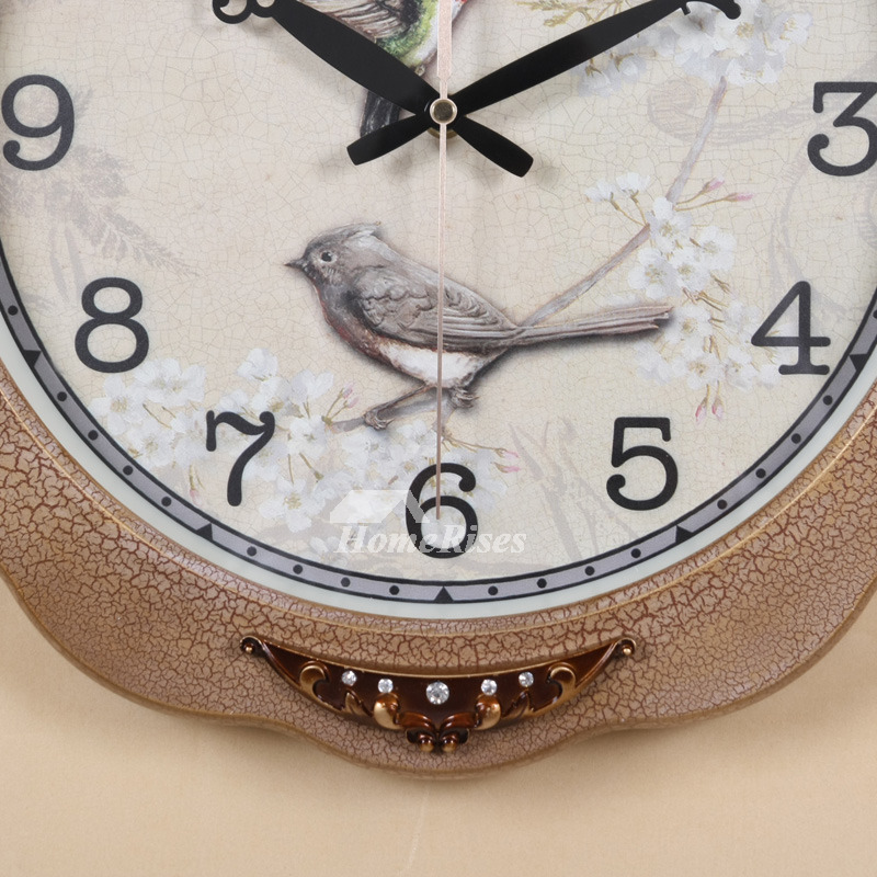 Art Wall Clock Creative Mute Chinese Style Lute Bedroom Quartz Clock