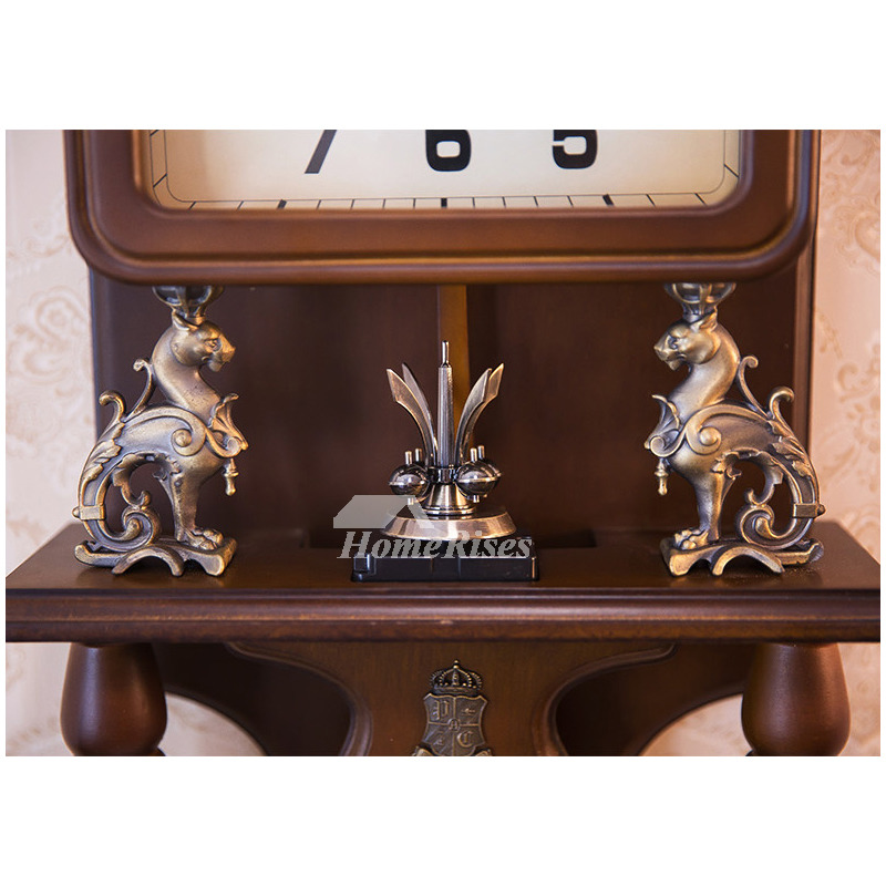 Living Room Chinese Wall Clock Large Retro Classical Wooden Antique