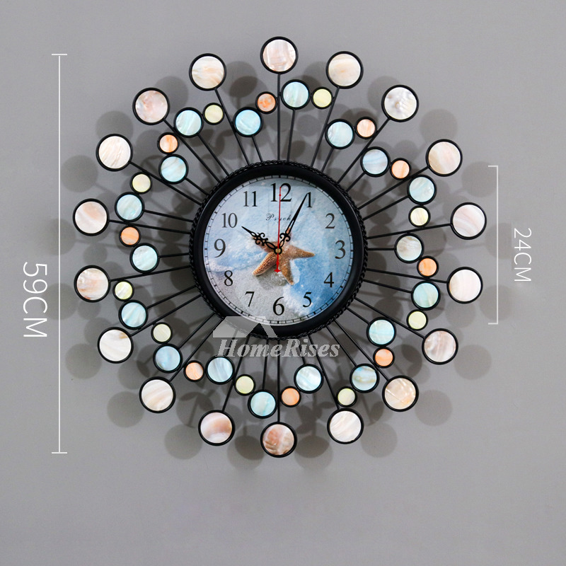 Natural Shell 20 Inch Modern Big Wall Clock Living Room Cute Creative