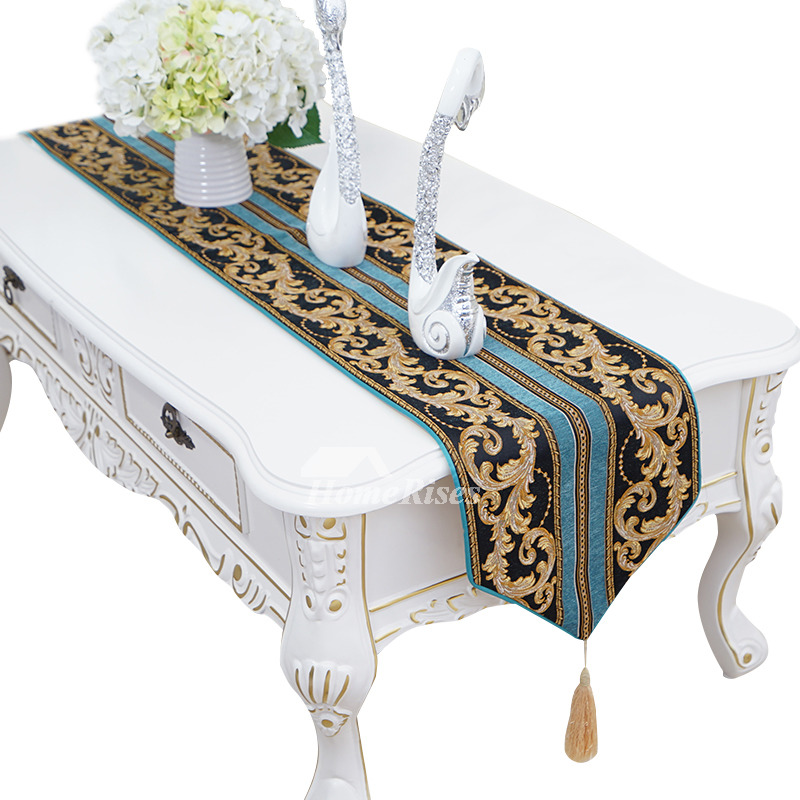 Classic European Style Living Room Dining Coffee Table Runner Striped