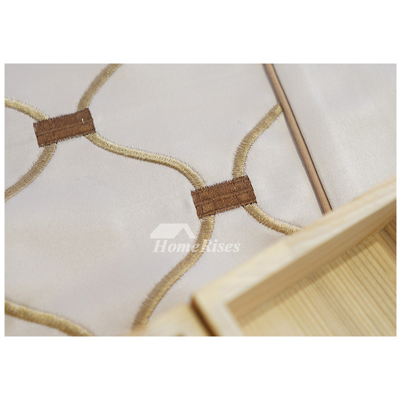 Beige/ Blue Plaid Table Runner Elegant Tablecloth Modern Rustic Coffee