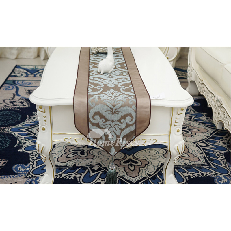 Elegant Table Runners Silk Coffee Party Decor Striped 72 Inch