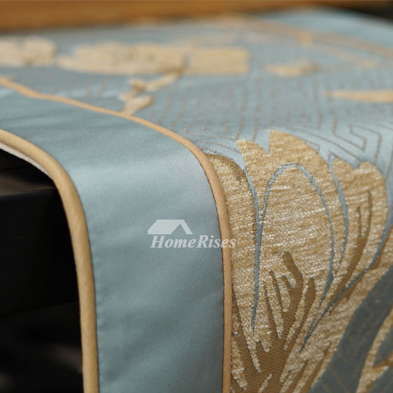 Modern Table Runner Holiday Narrow Blue Patterns Floral Coffee