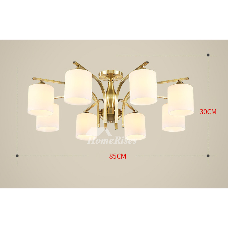 Modern Gold Ceiling Lights Semi Flush Living Room Multi Light H65 Brass ...