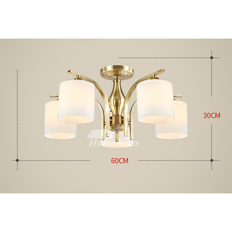 Modern Gold Ceiling Lights Semi Flush Living Room Multi Light H65 Brass ...