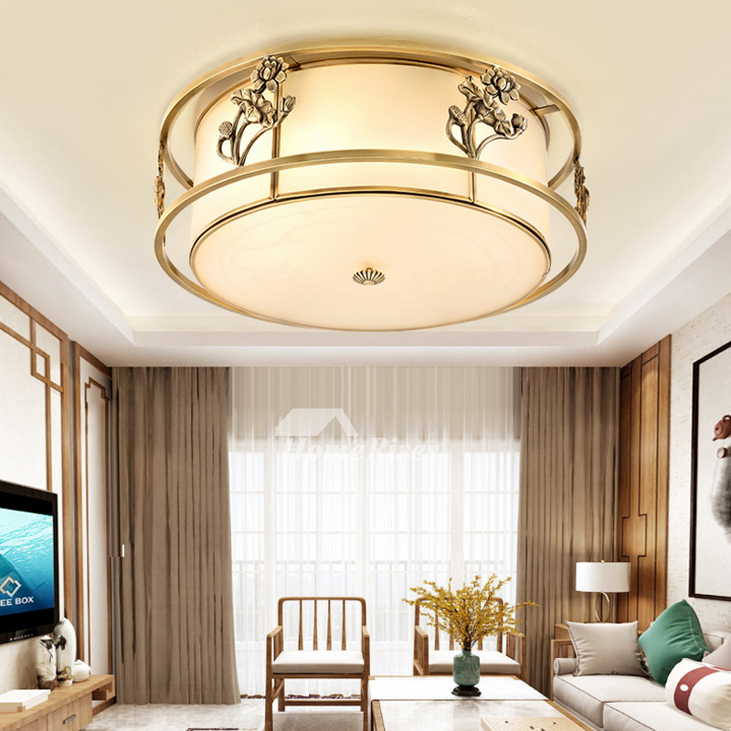 Simple New Chinese Bedroom Ceiling Lamp Personality Round/ Square Light ...
