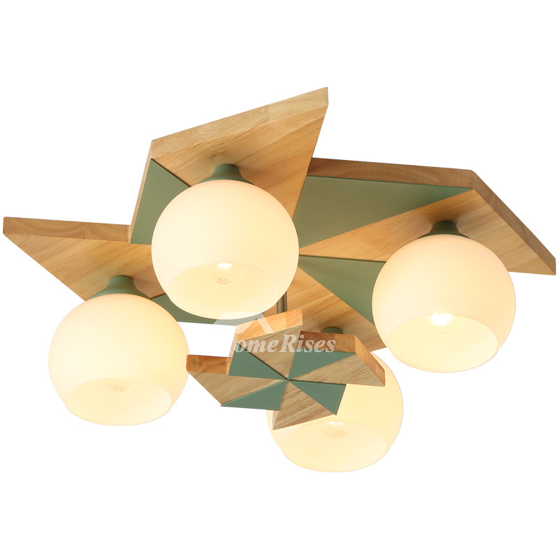 Ceiling Fairy Lights Bedroom Lamp Macarons Kids Room Solid Wood ...