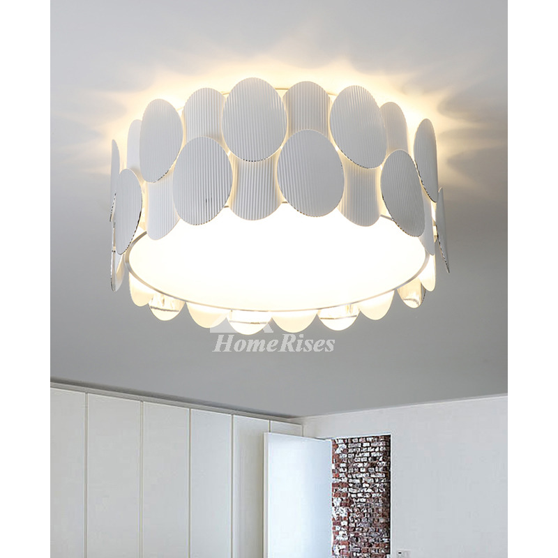 White Round Kitchen Ceiling Light Acrylic Shade Flush Mount ...