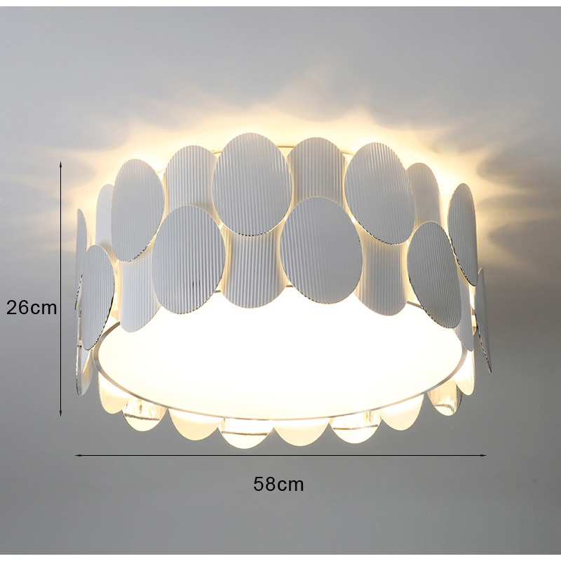 White Round Kitchen Ceiling Light Acrylic Shade Flush Mount ...