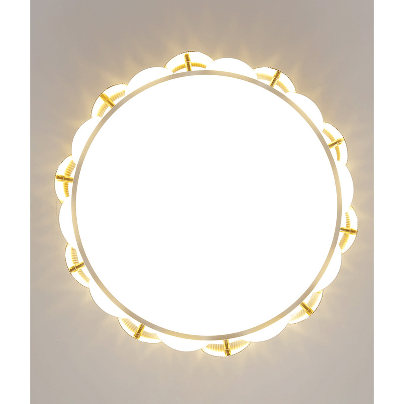 White Round Kitchen Ceiling Light Acrylic Shade Flush Mount ...