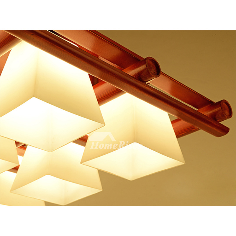 Solid Wood Rectangular Ceiling Light Chinese Style Large Luxury 4/ 6 ...