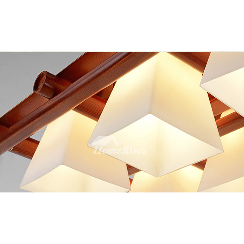 Solid Wood Rectangular Ceiling Light Chinese Style Large Luxury 4/ 6 ...