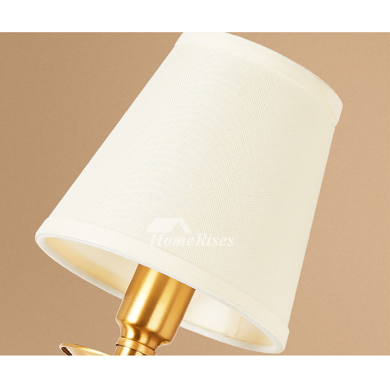 Gold Brass Bedside Wall Lamp Villa Courtyard Glass Lamp Shade Reading ...