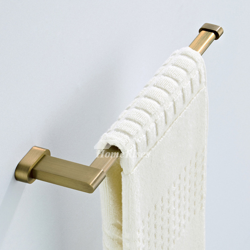 Bathroom Antique Brushed Brass Towel Bar Simple Gold Wall Mount Kitchen ...