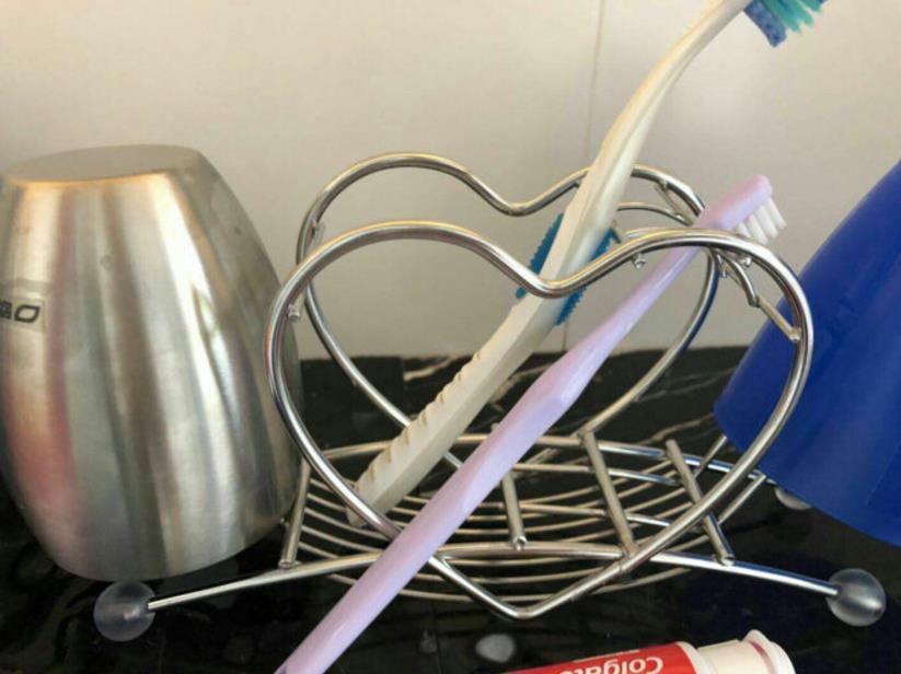 Chrome contemporary Silver Toothbrush Holder